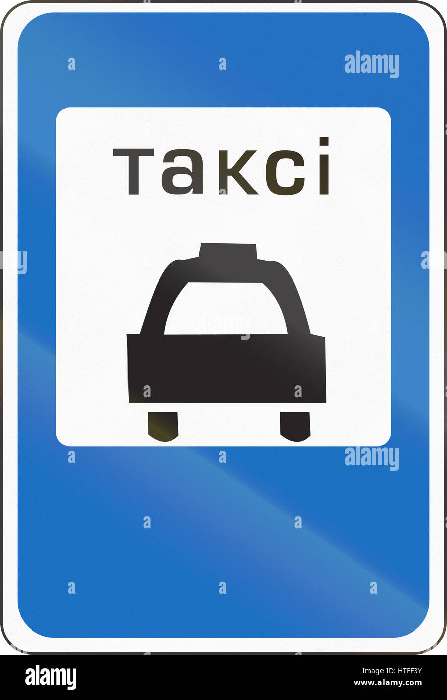 Road sign used in Belarus - Taxi stand Stock Photo - Alamy