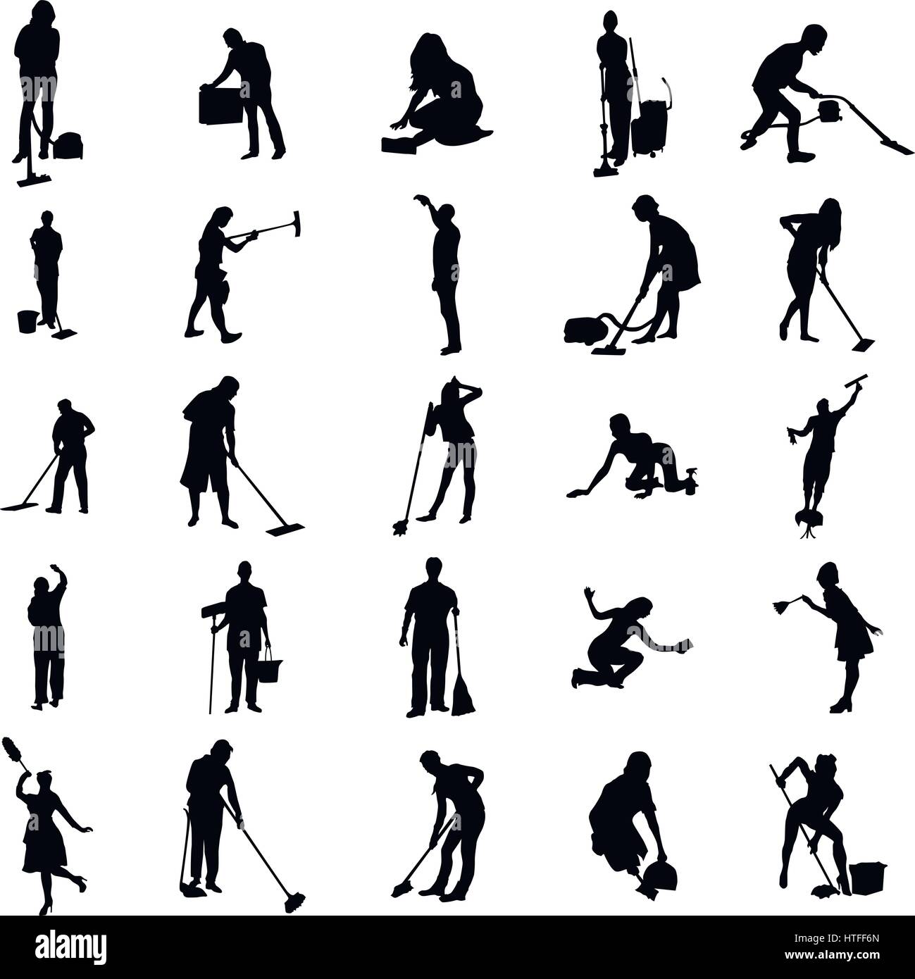 Cleaner cleaning wall in Stock Vector Images - Alamy