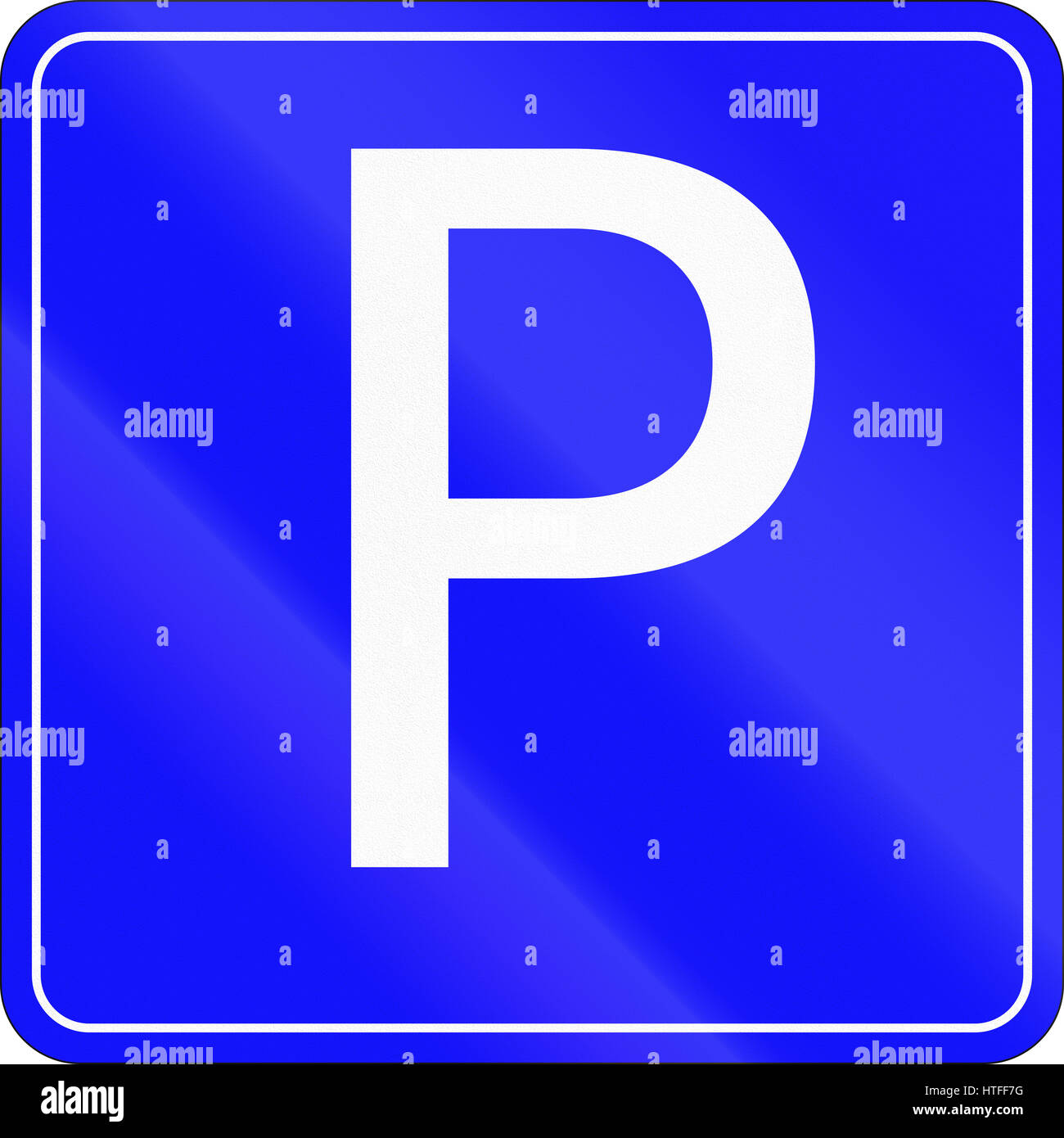 Belarusian regulatory road sign - parking place Stock Photo - Alamy