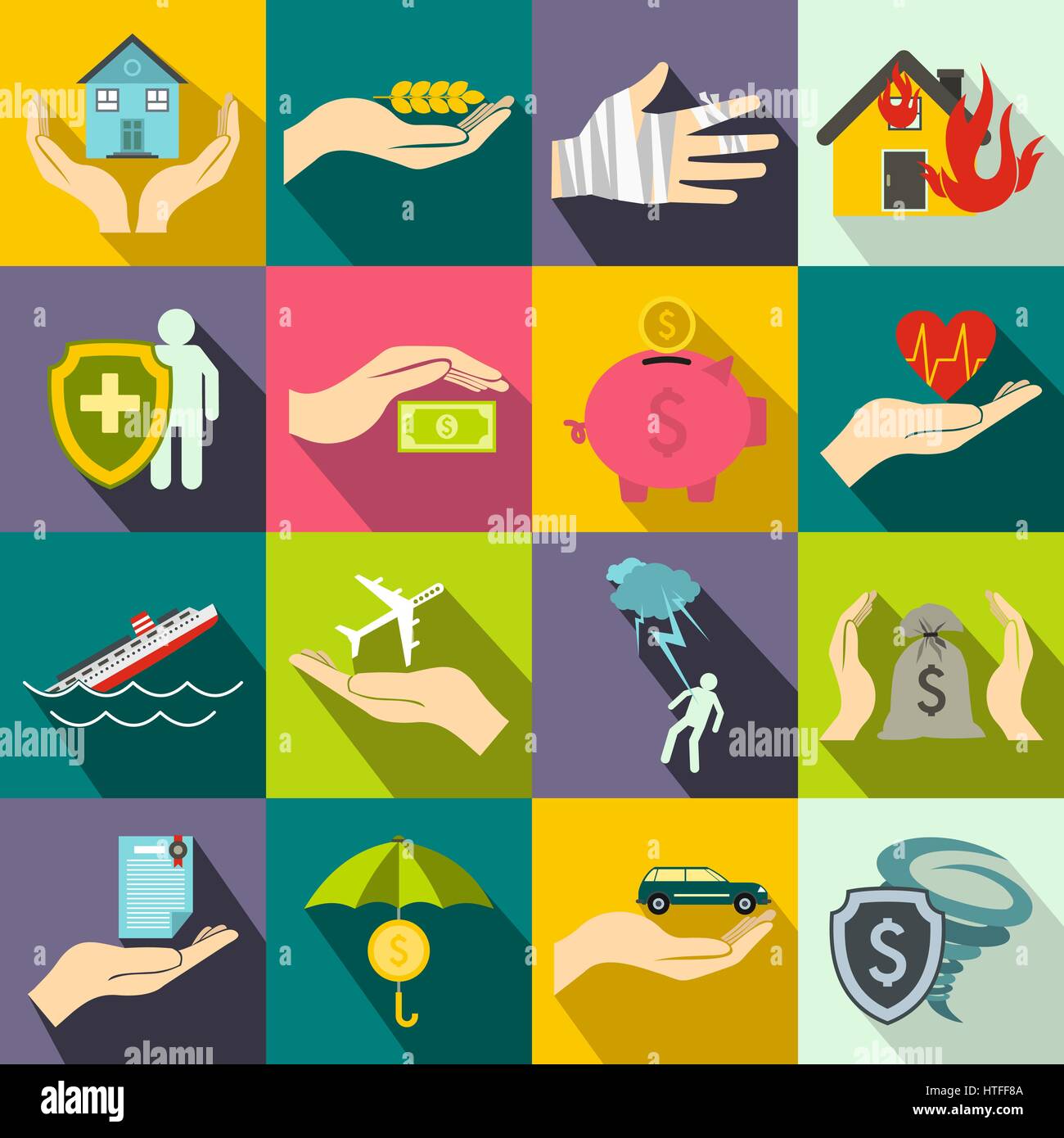 Accident insurance icons set, flat style Stock Vector Image & Art - Alamy