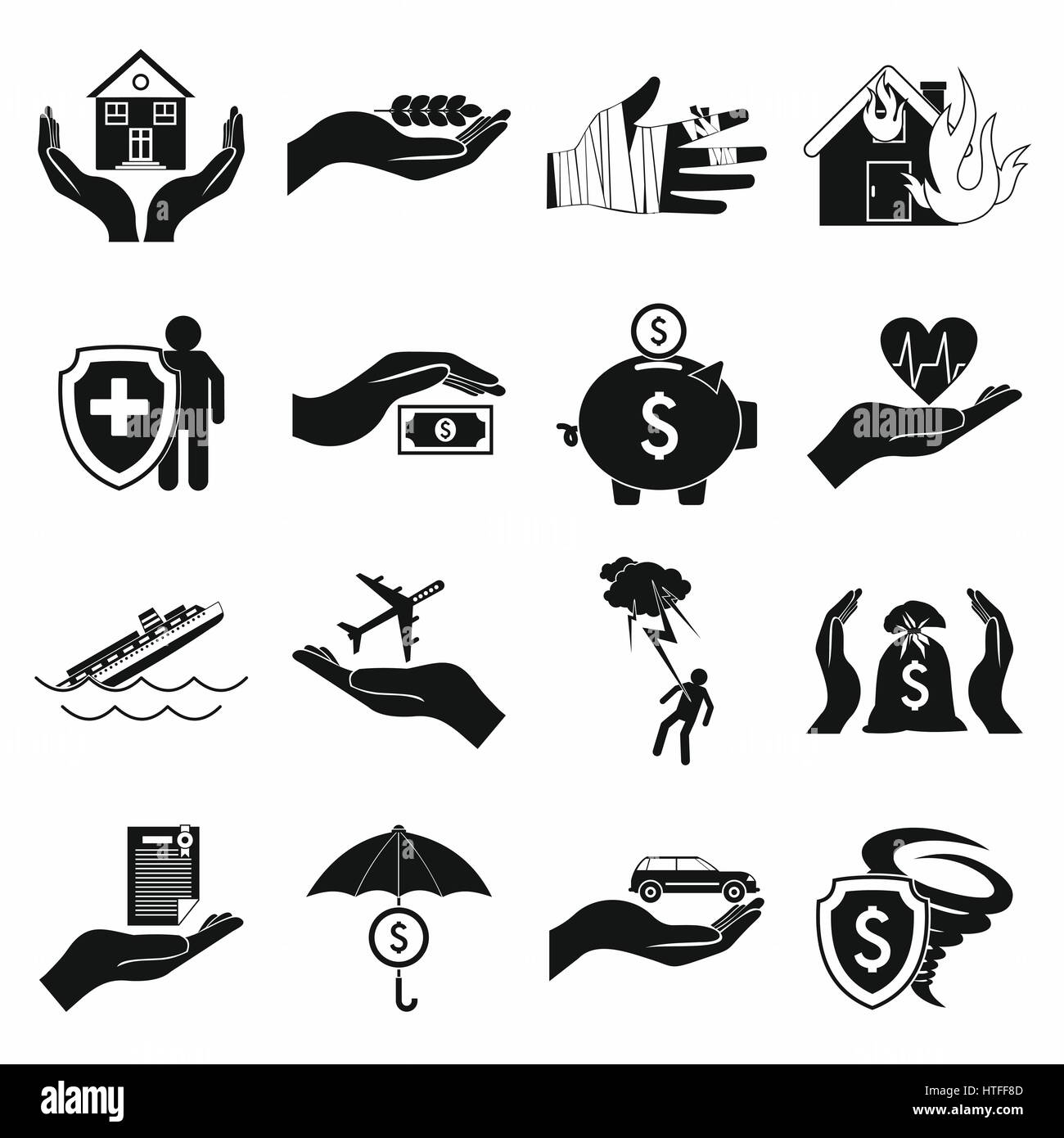 Accident insurance icons set, simple style Stock Vector Image & Art - Alamy