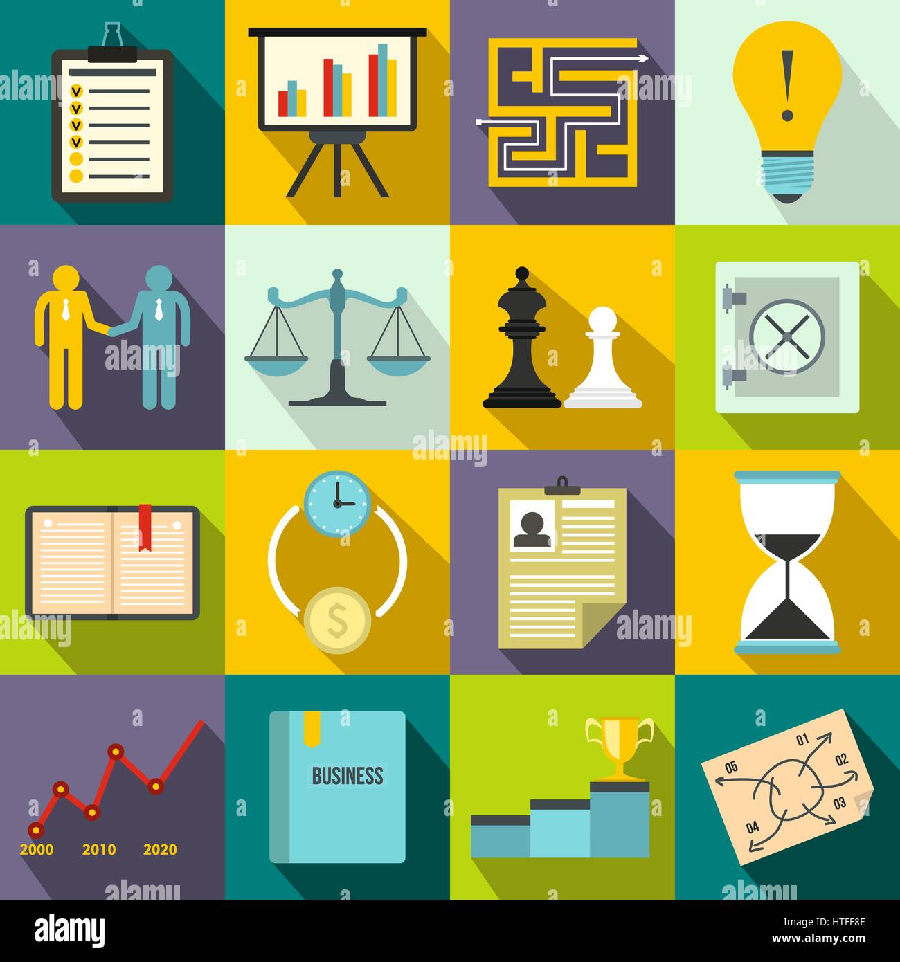 Business office icons set, flat style Stock Vector Image & Art - Alamy