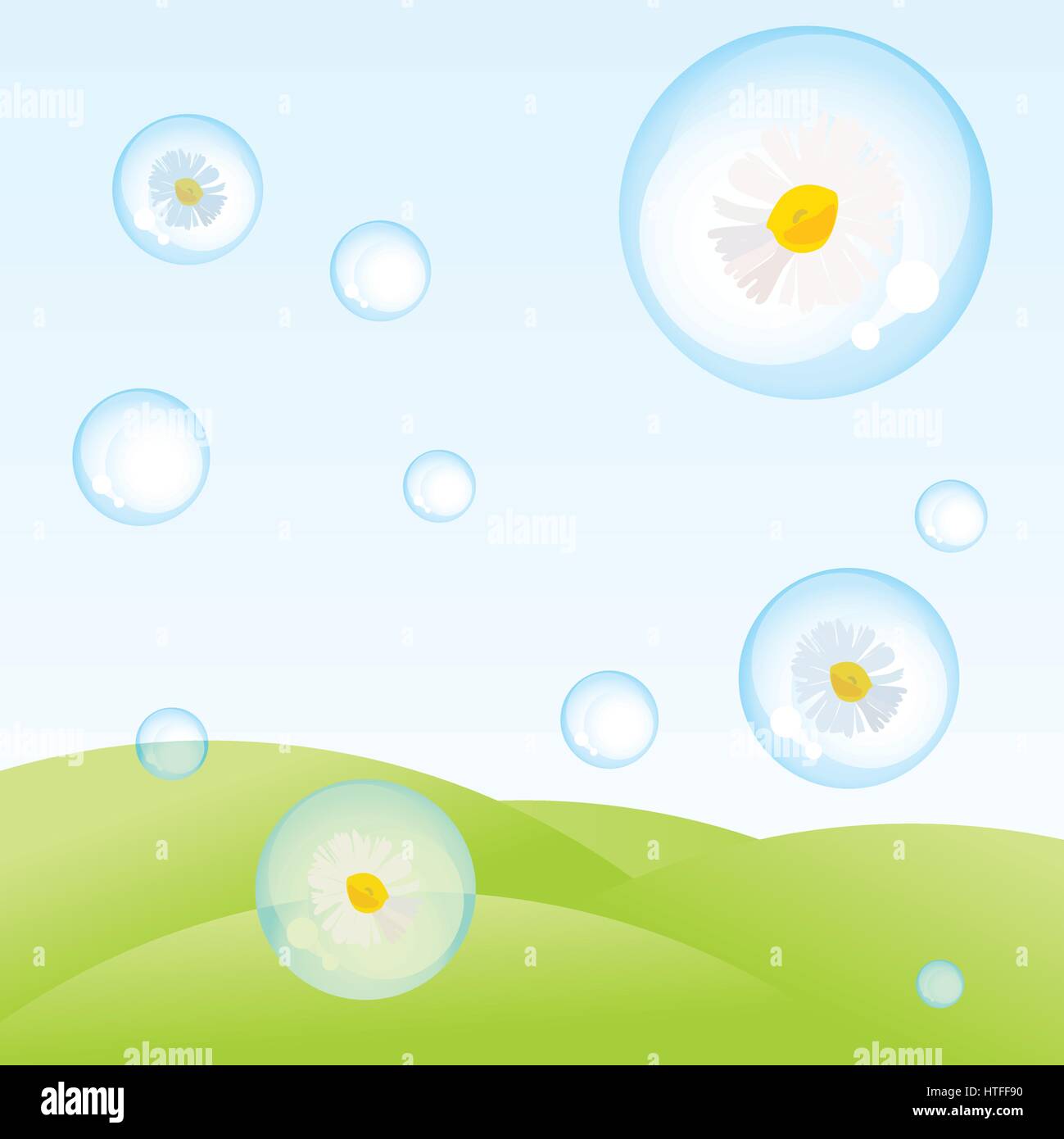vector bubbles with daisy flowers Stock Vector Image & Art - Alamy