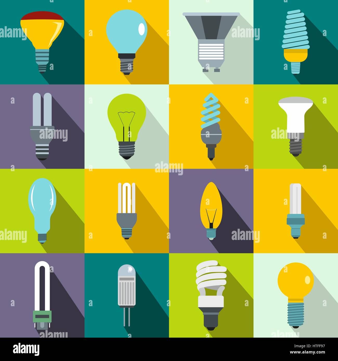 Light bulb icons set, flat style Stock Vector Image & Art - Alamy