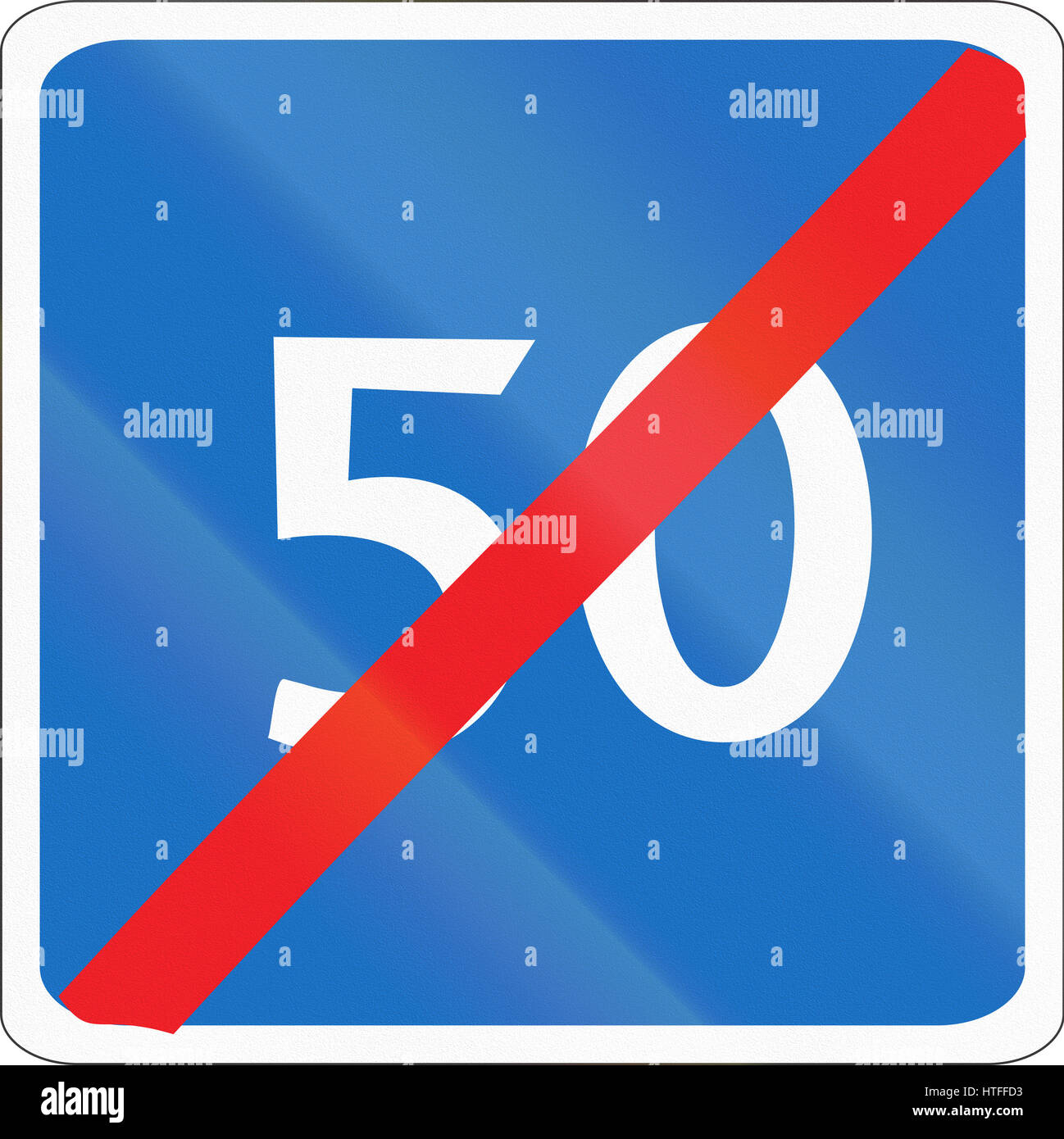 Belarusian information road sign - End of advisory speed limit Stock ...