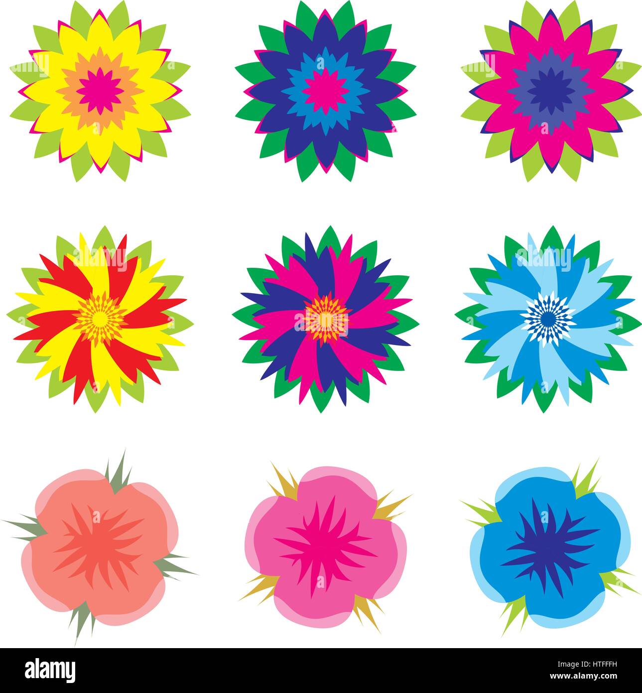 different vector flowers set Stock Vector Image & Art - Alamy