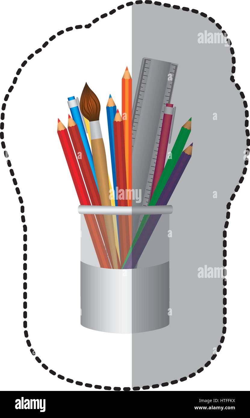 coloured pencils in jar icon Stock Vector Image & Art - Alamy