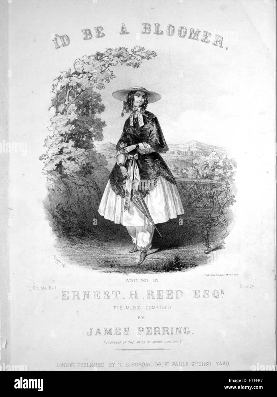 Sheet music cover image of the song 'I'd Be A Bloomer', with original ...