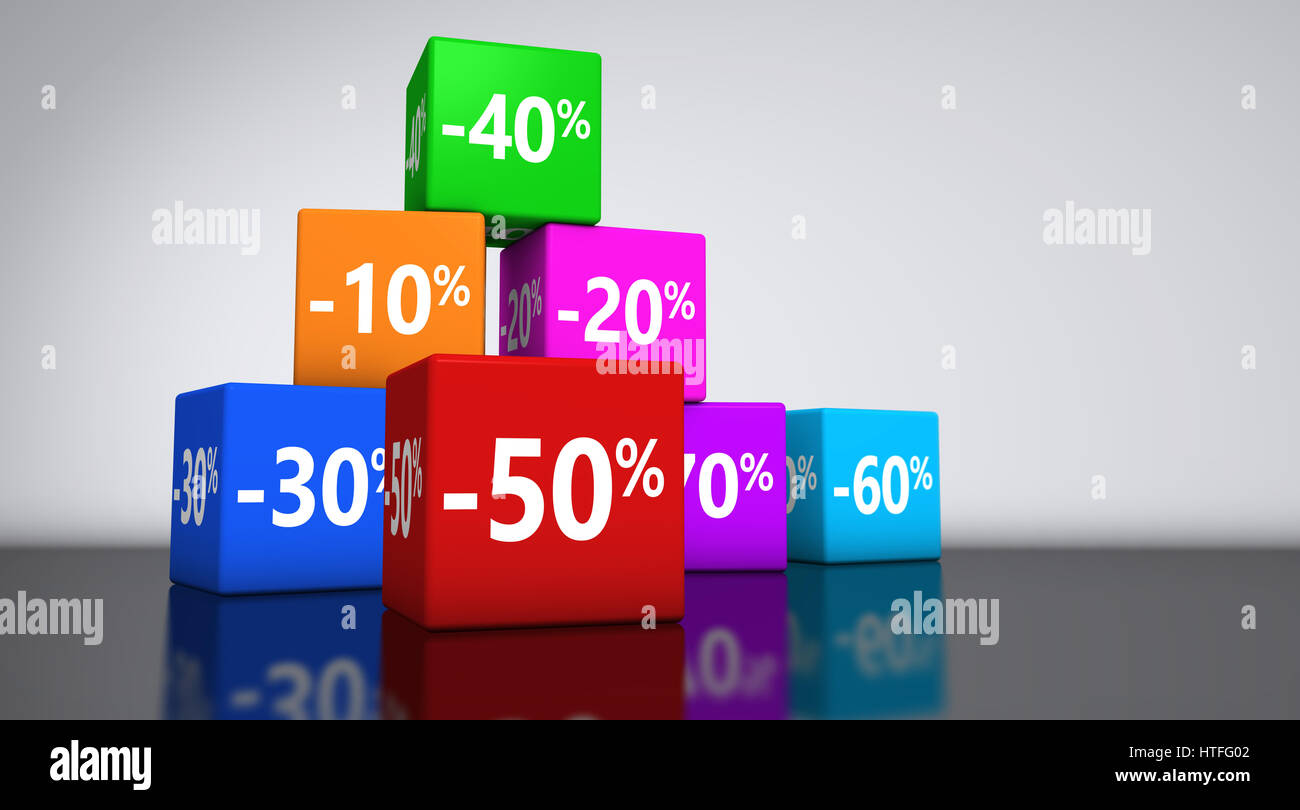 Shopping sale, reduction, discount and promo concept with colorful ...
