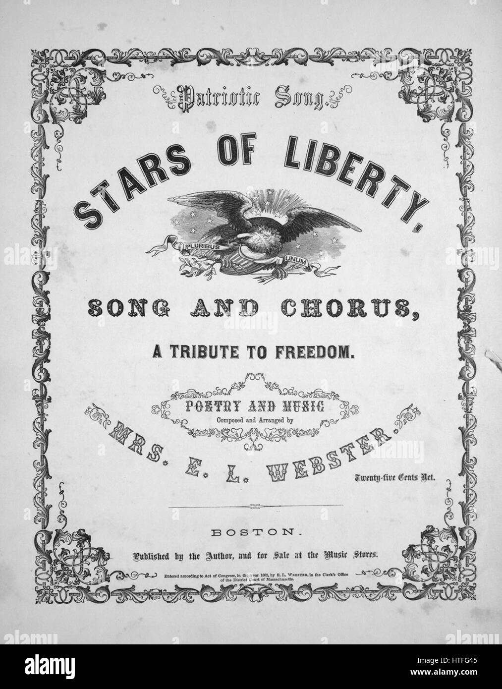 Sheet music cover image of the song 'Patriotic Song Stars of Liberty ...