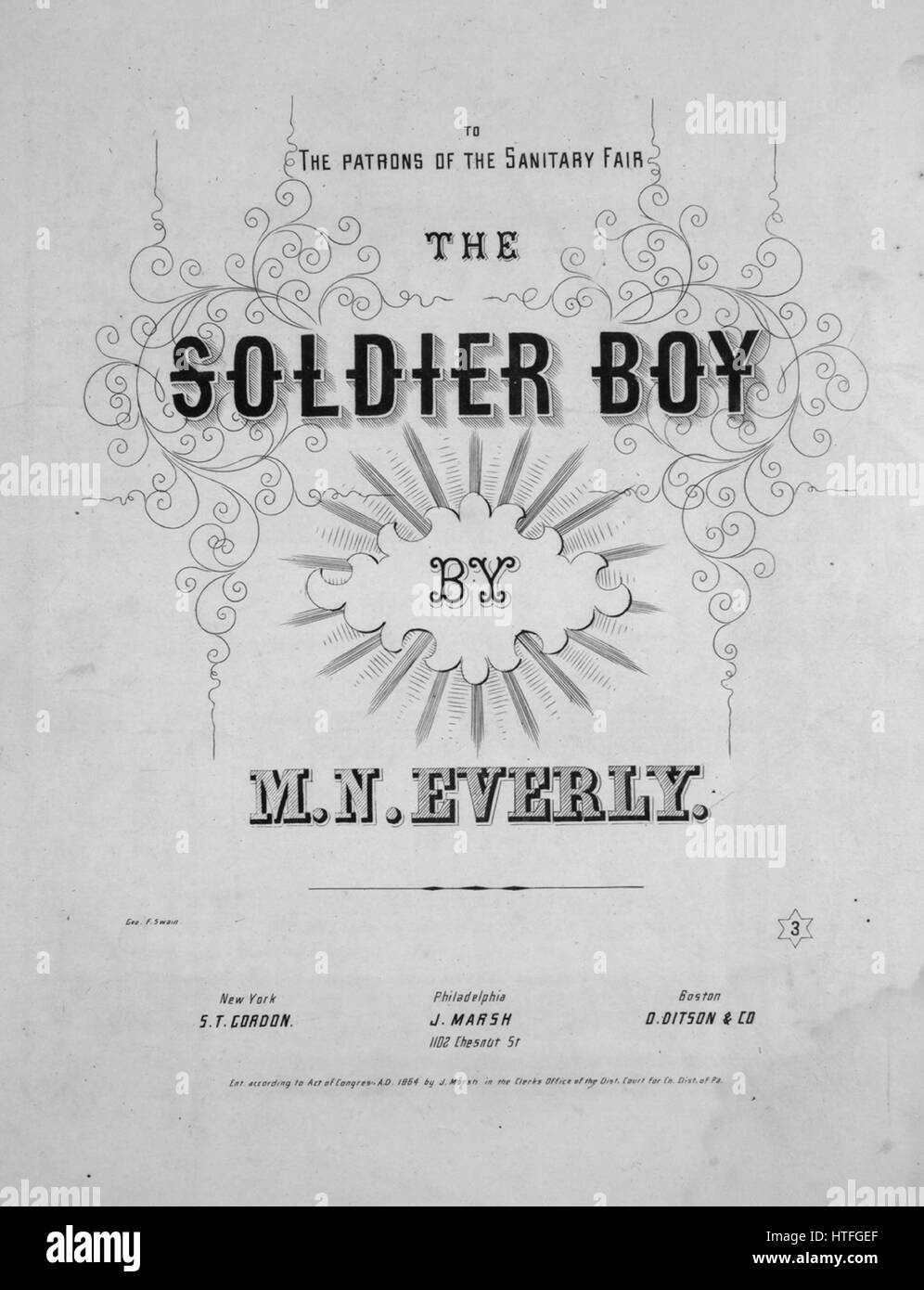 Sheet music cover image of the song 'The Soldier Boy', with original ...