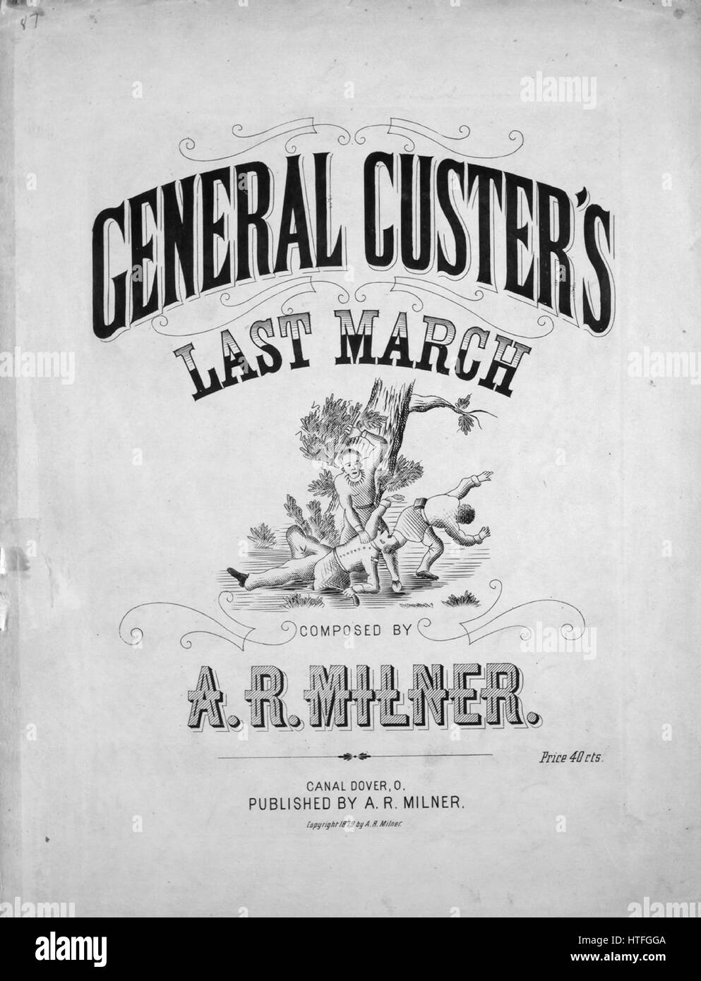 Sheet music cover image of the song 'General Custer's Last March', with ...