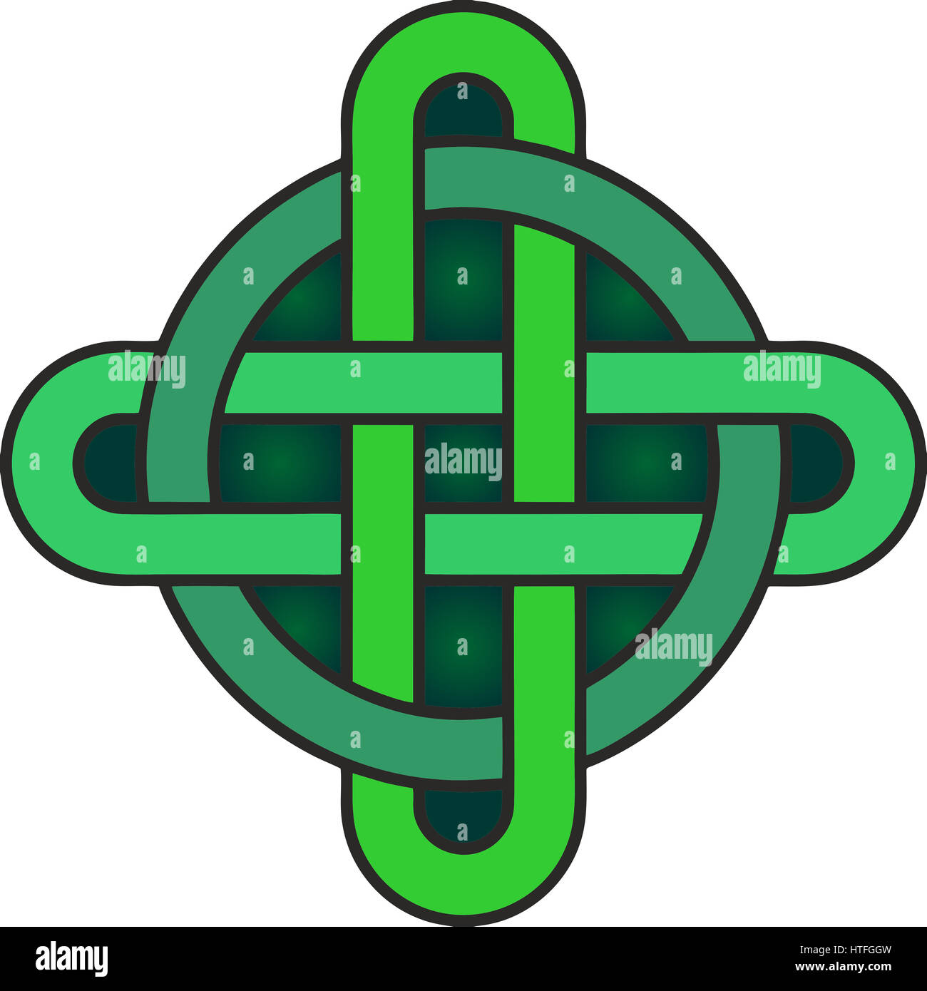 celtic green knot mystic religious symbol over white Stock Photo - Alamy