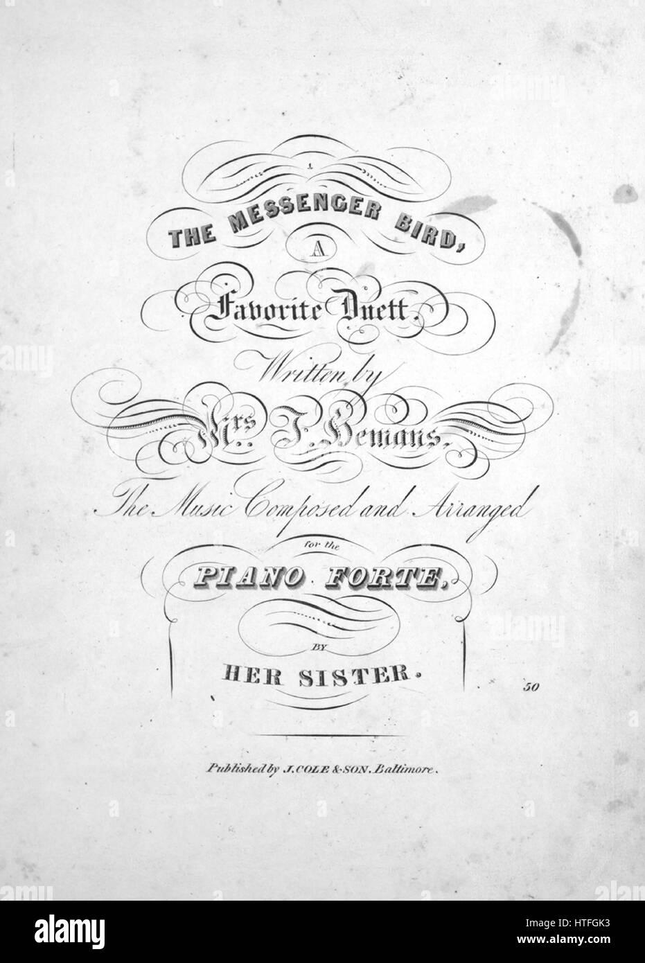 Sheet music cover image of the song 'The Messenger Bird A Favorite ...