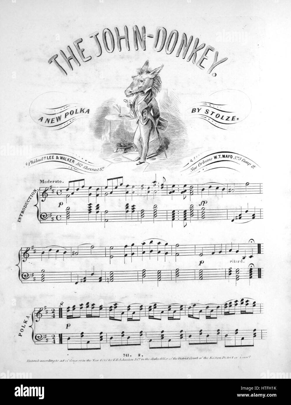 Sheet music cover image of the song 'The John-Donkey; A New Polka ...