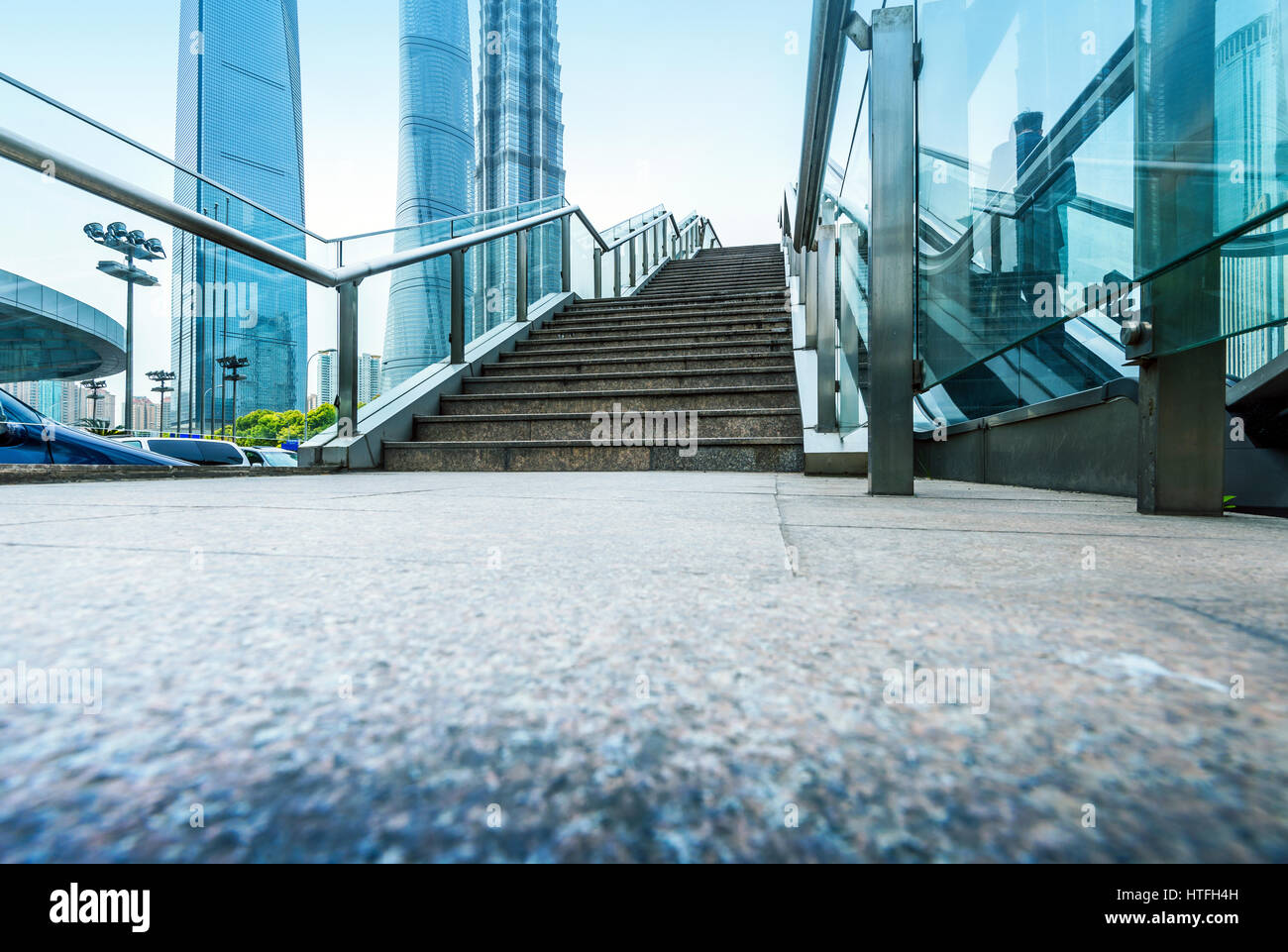 Shanghai streets of stairs and escalators Stock Photo - Alamy
