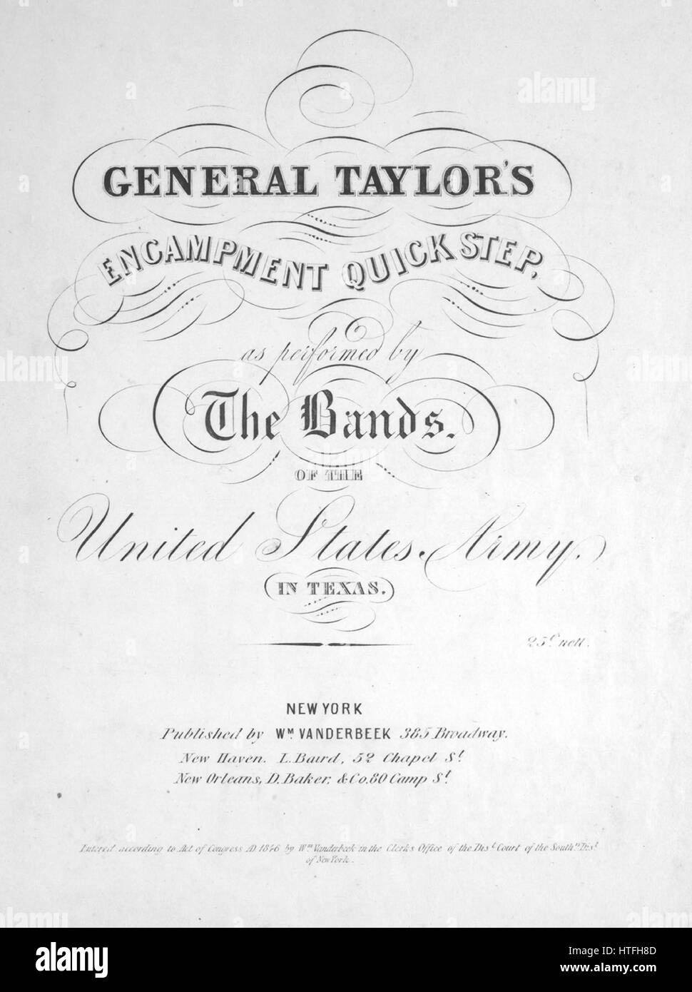 Sheet music cover image of the song 'General Taylor's Encampment Quick ...