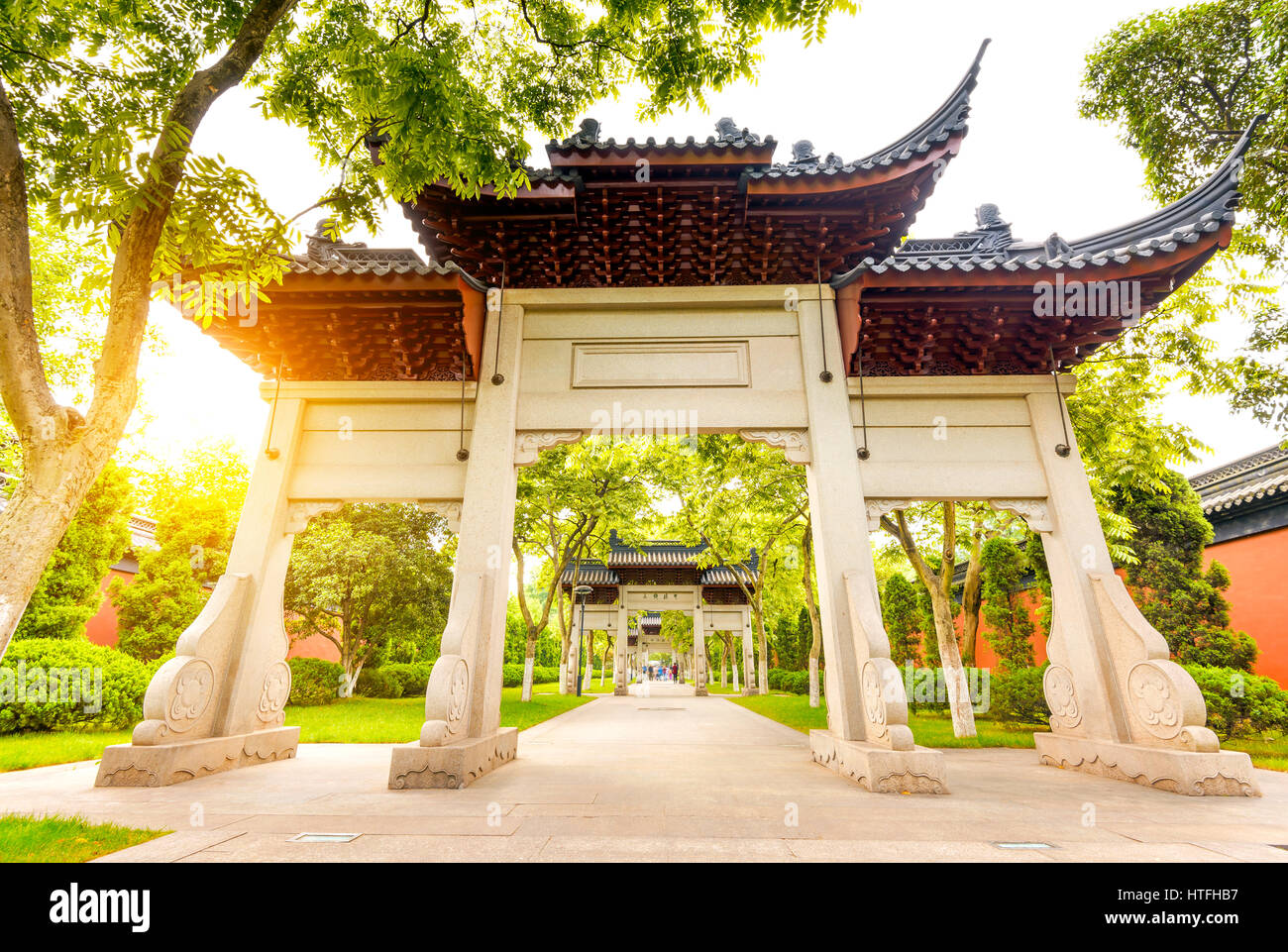 traditional memorial arch in west lakefront,hangzhou, China Stock Photo ...