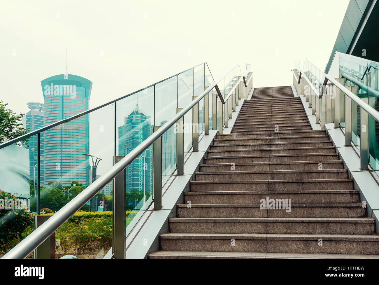 Stairs in the outdoor under the sky, urban abstract landscape Stock ...