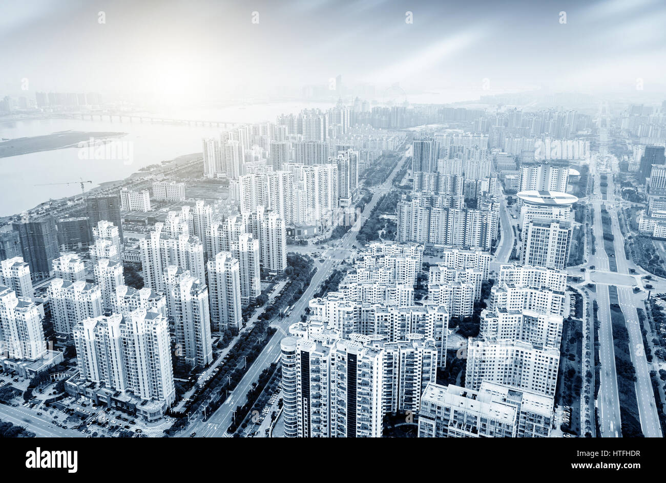 Aerial view of skyscrapers cityscape Stock Photo - Alamy