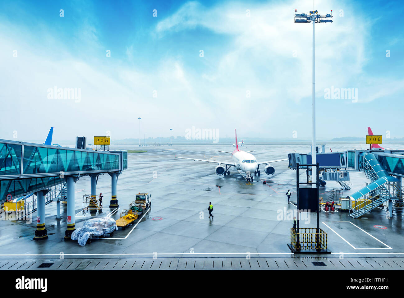 airport outside the window scene,waiting for the flight Stock Photo - Alamy