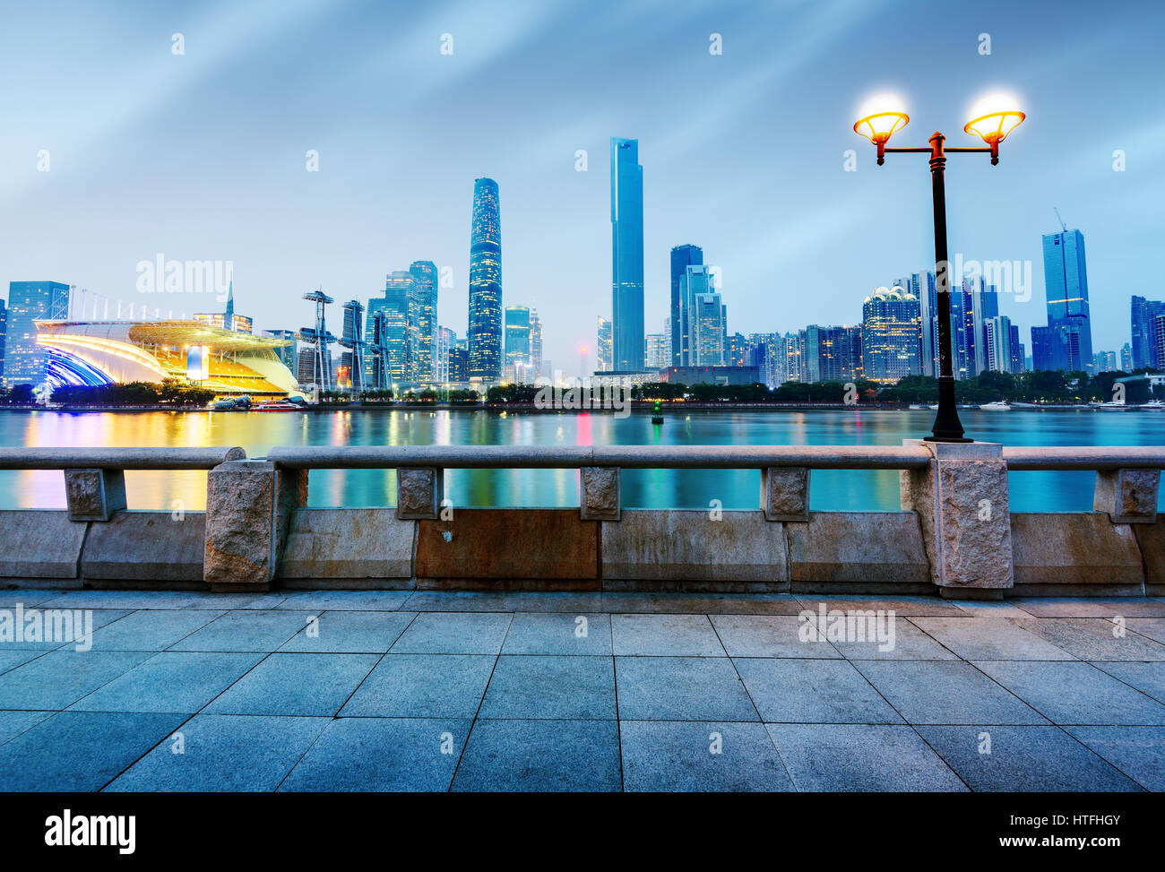 China Guangzhou Pearl River, riverside skyscraper Stock Photo - Alamy