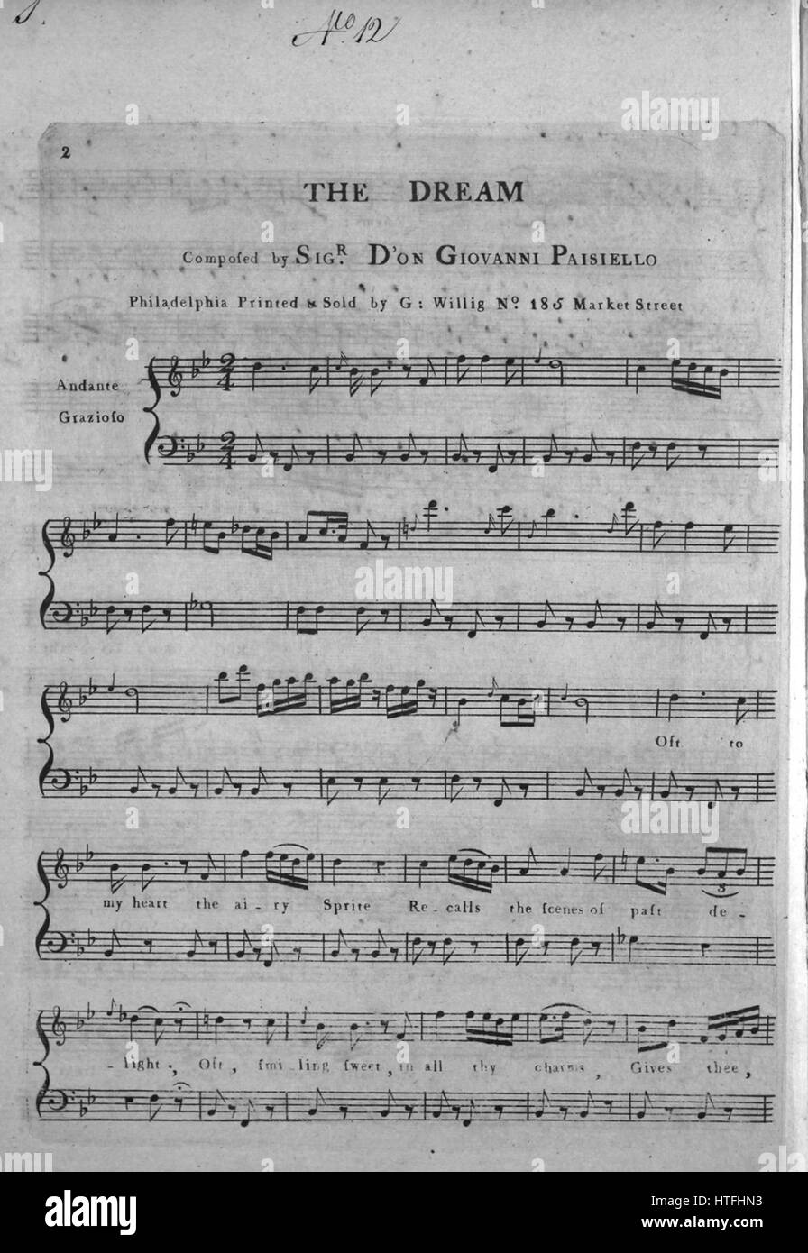 Sheet music front cover hi-res stock photography and images - Alamy
