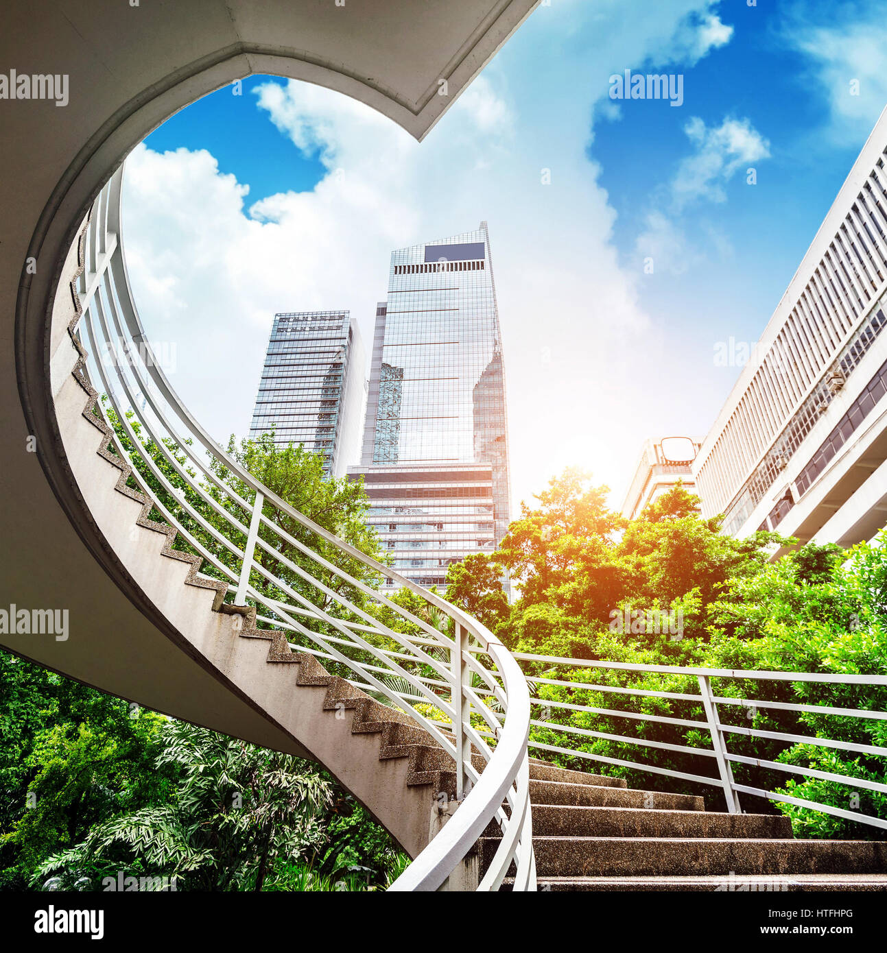 Rotation of the outdoor staircase Stock Photo - Alamy