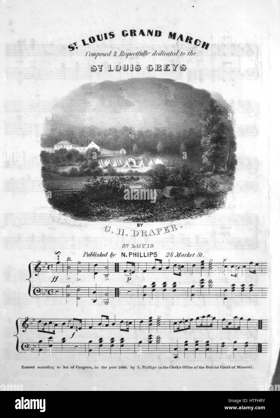 Sheet music cover image of the song 'St Louis Grand March', with ...