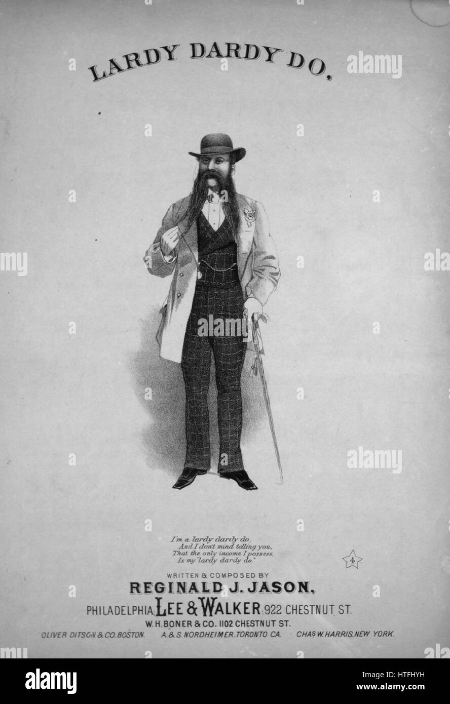 Sheet music cover image of the song 'Lardy Dardy Do', with original ...