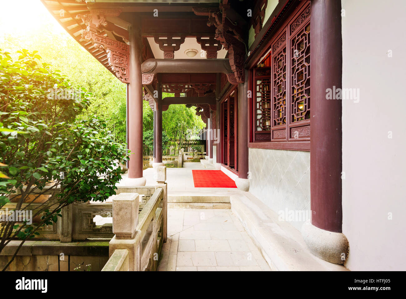Typical Chinese ancient architecture courtyard, evening landscape Stock ...