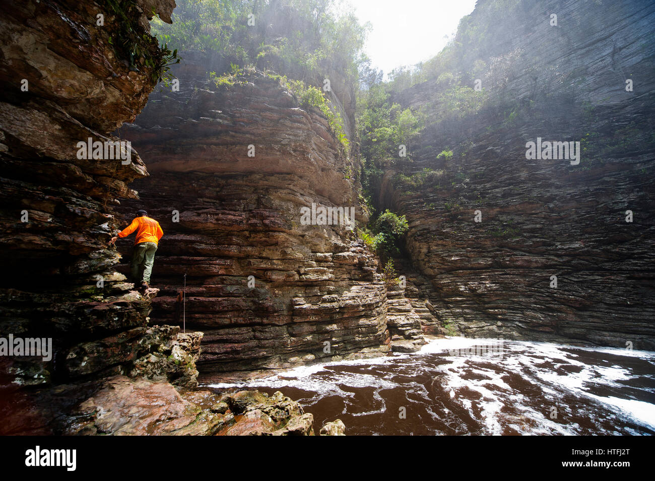 Canyon at Buracão waterfall, Chapada Diamantina, Bahia, Brazil Stock ...