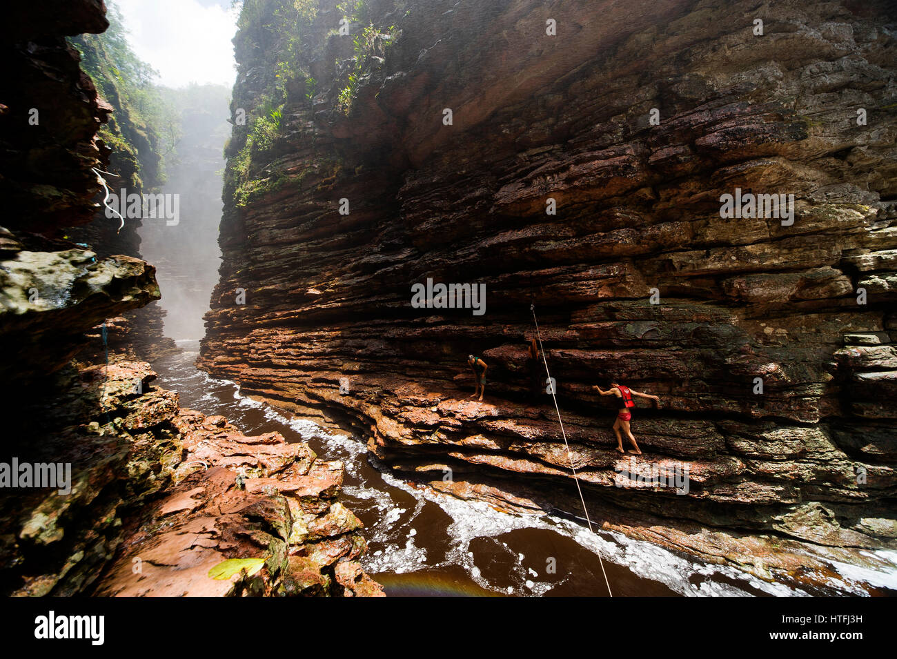 Canyon at Buracão waterfall, Chapada Diamantina, Bahia, Brazil Stock ...
