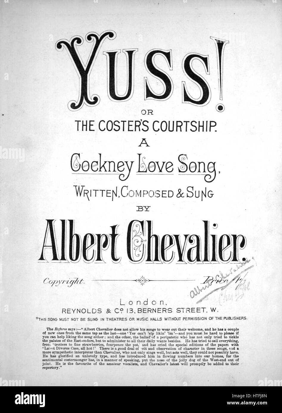 Albert chevalier hi-res stock photography and images - Alamy