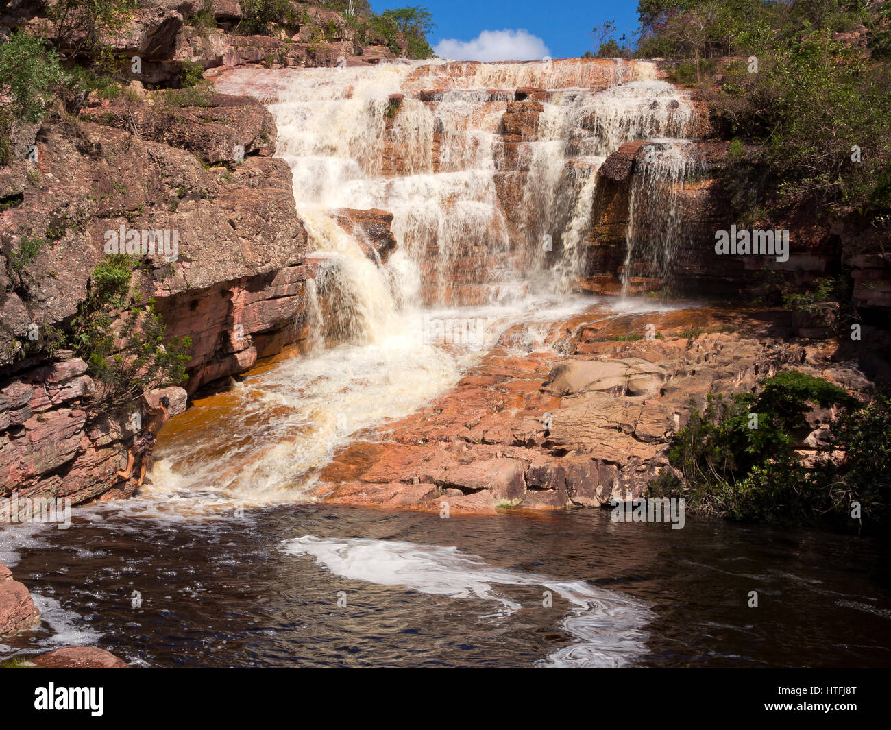 Riachinho waterfall at Chapada Diamantina, Bahia, Brazil Stock Photo ...