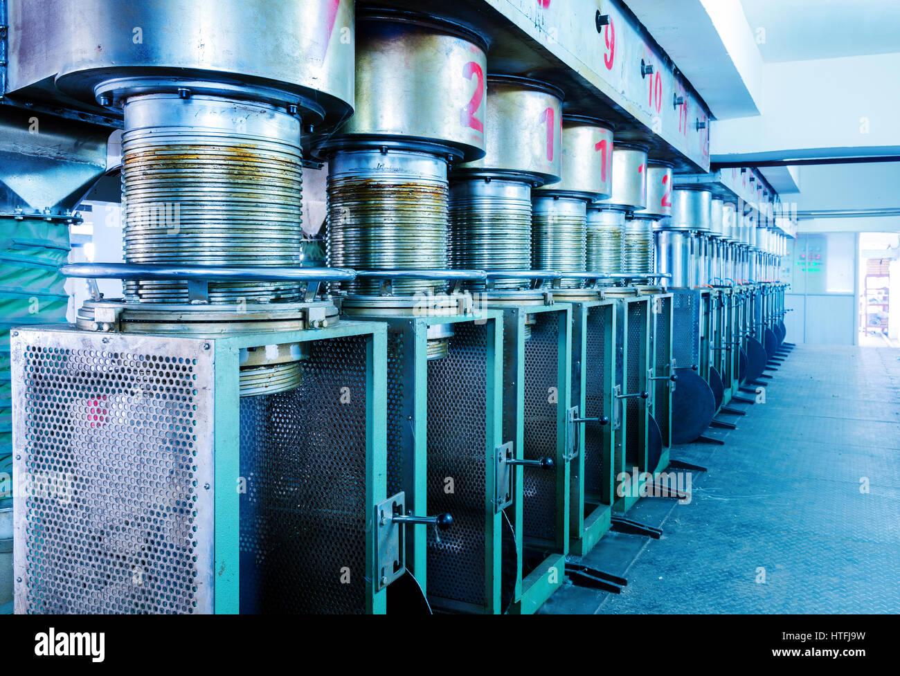 Textile production line machinery and equipment Stock Photo - Alamy