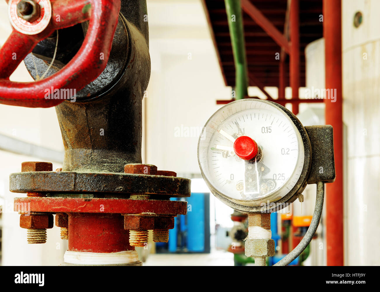 On the factory floor of a pressure gauge and valve Stock Photo - Alamy