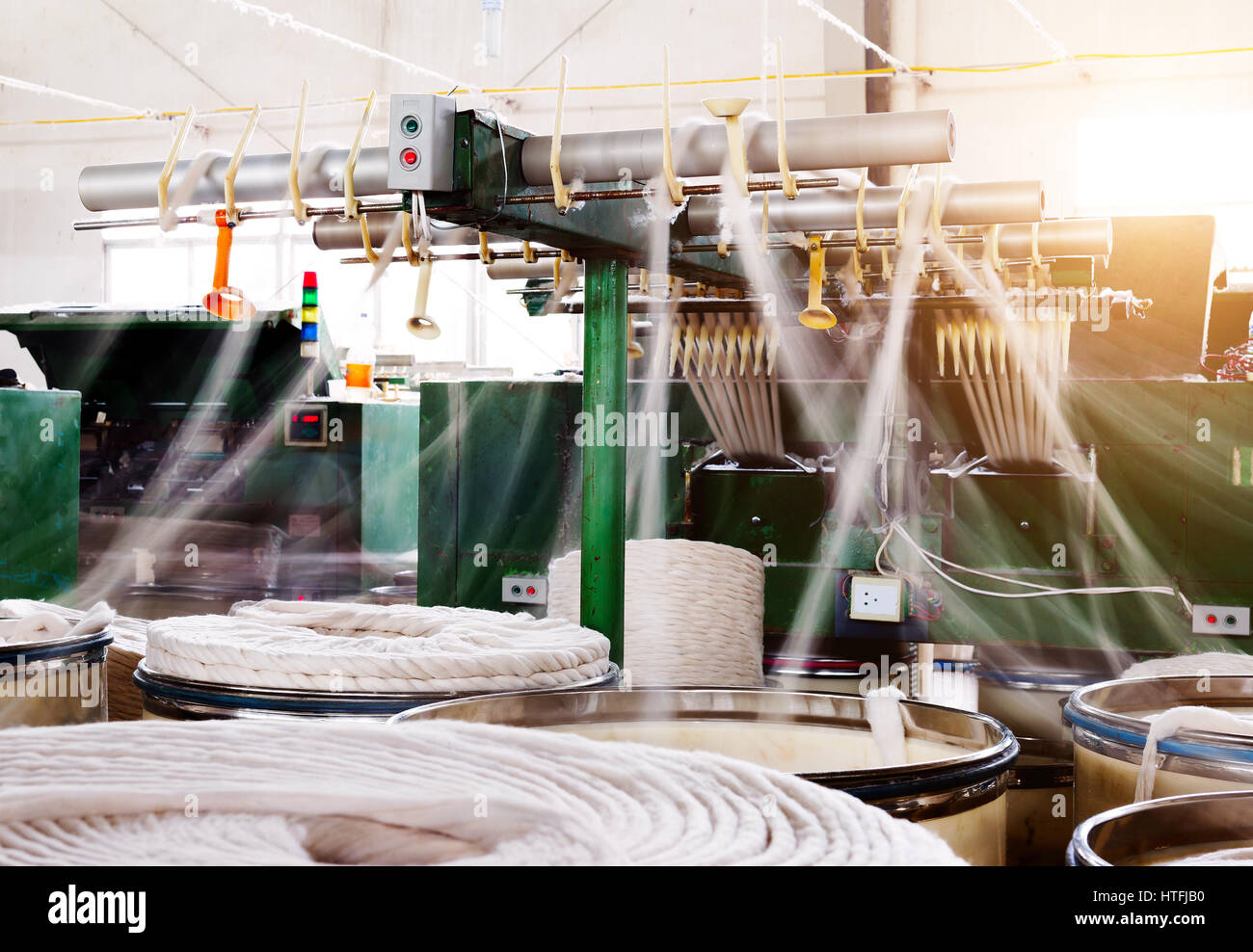 Spinning factory workshop, it is the production of machinery and ...