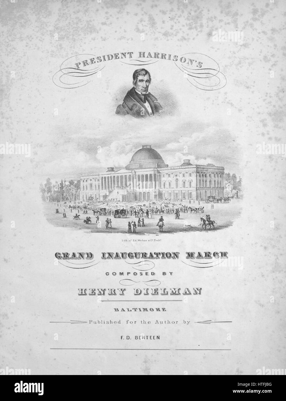 Sheet music cover image of the song 'President Harrison's Grand ...