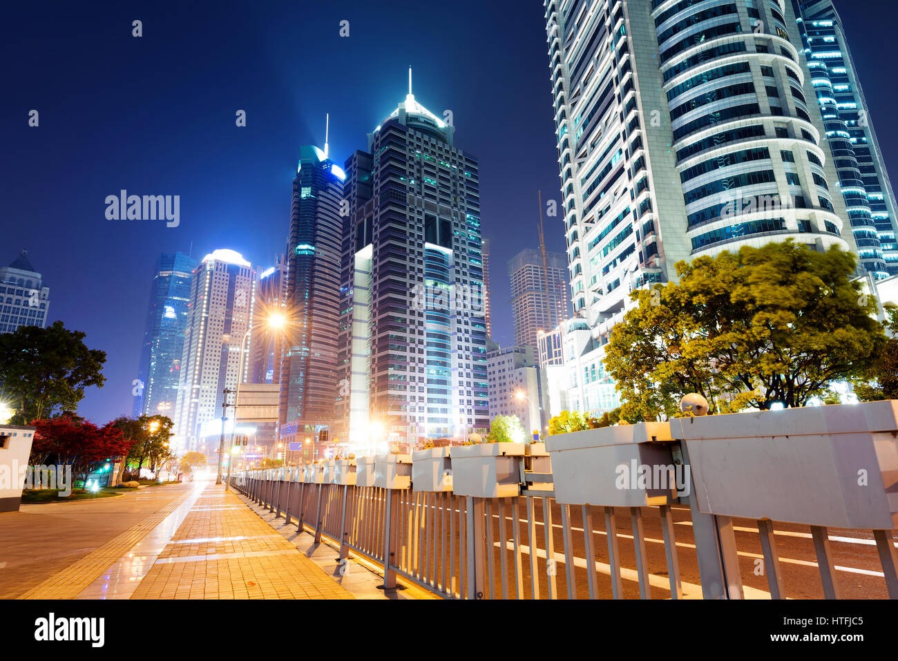 Shanghai Pudong New Area, skyscrapers metropolis, in April 2015 Stock ...