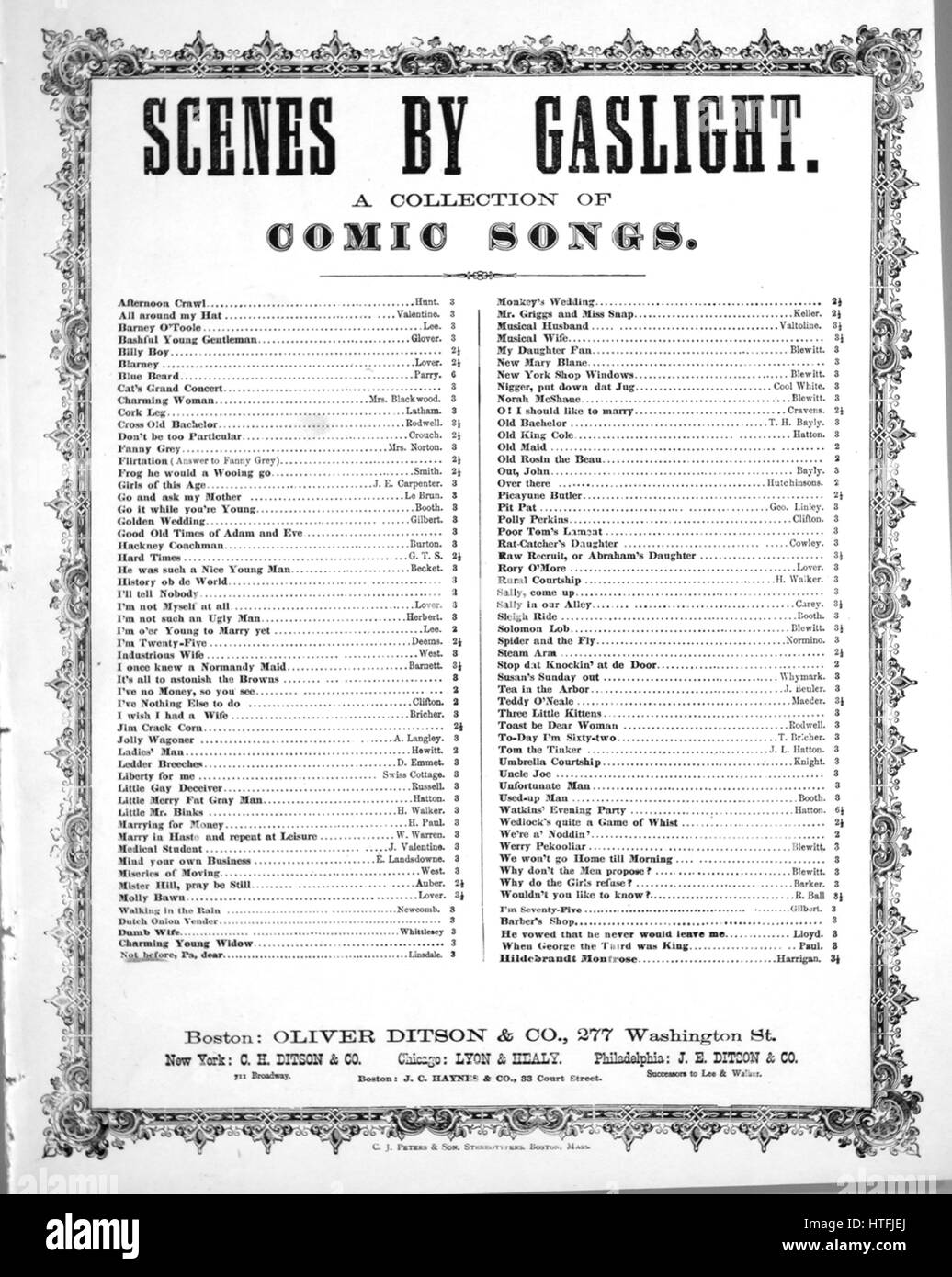 Sheet music cover image of the song 'Scenes By Gaslight A Collection of ...