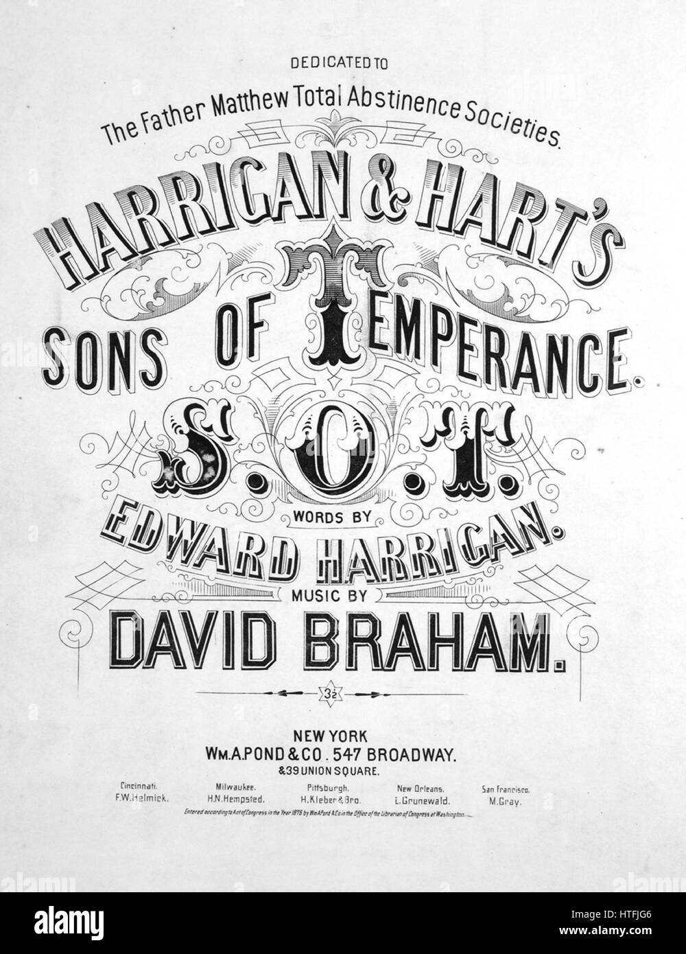 Sheet music cover image of the song 'Harrigan and Hart's Sons of ...