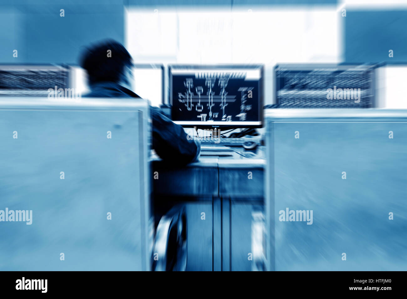 Modern plant control room and computer monitors Stock Photo - Alamy