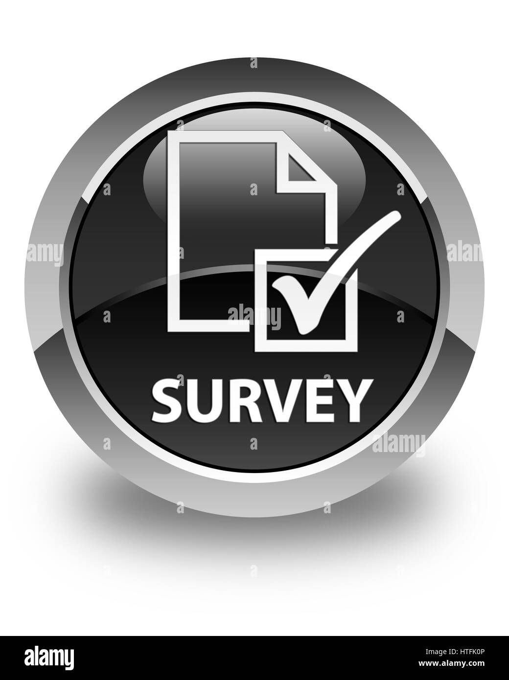 Survey isolated on glossy black round button abstract illustration ...