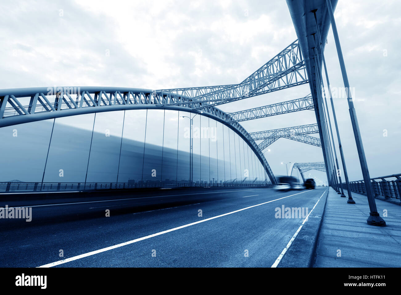 Bridges and high-speed driving truck Stock Photo - Alamy