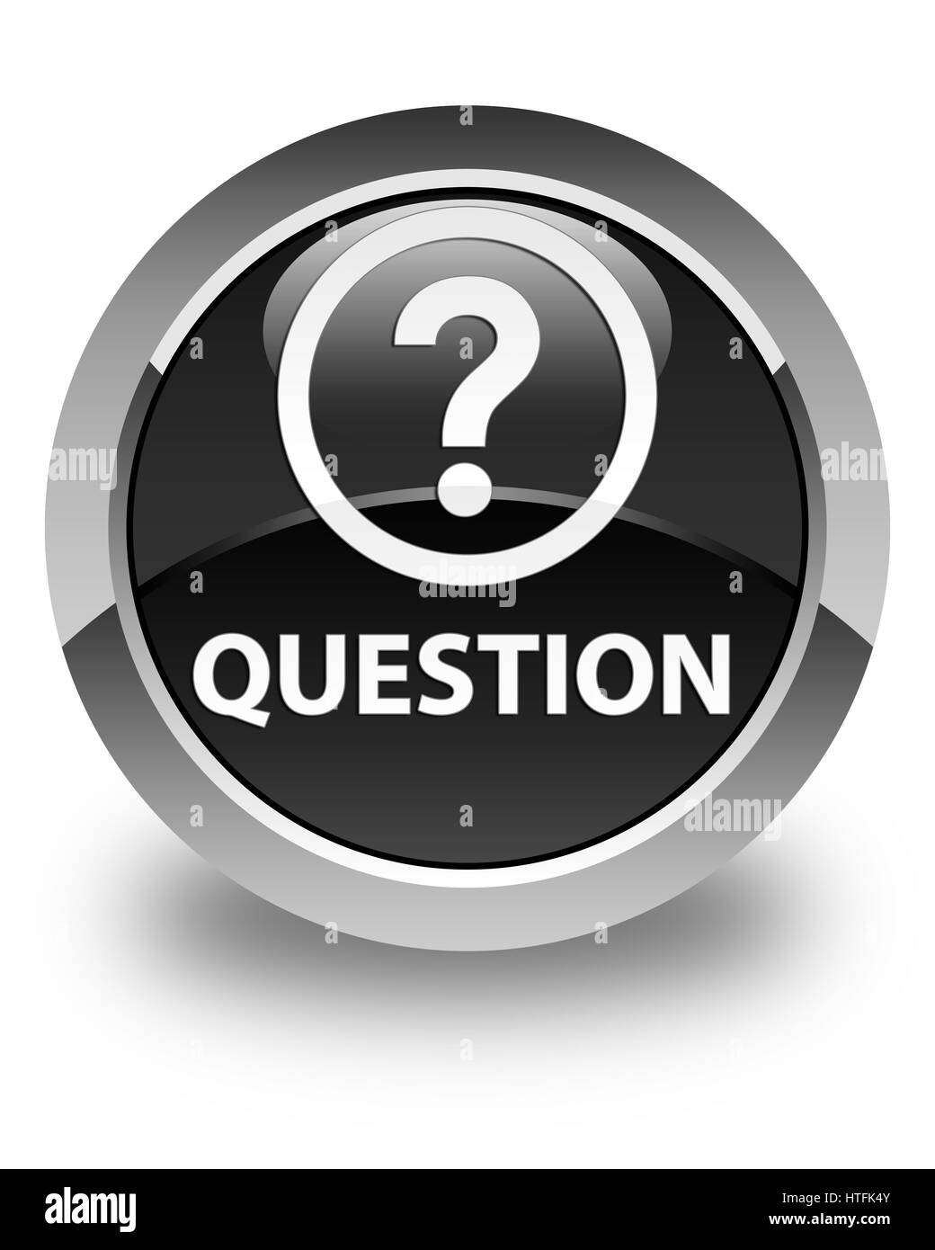 Question isolated on glossy black round button abstract illustration ...