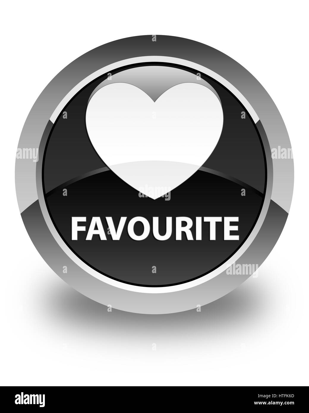 Favourite (heart icon) isolated on glossy black round button abstract ...