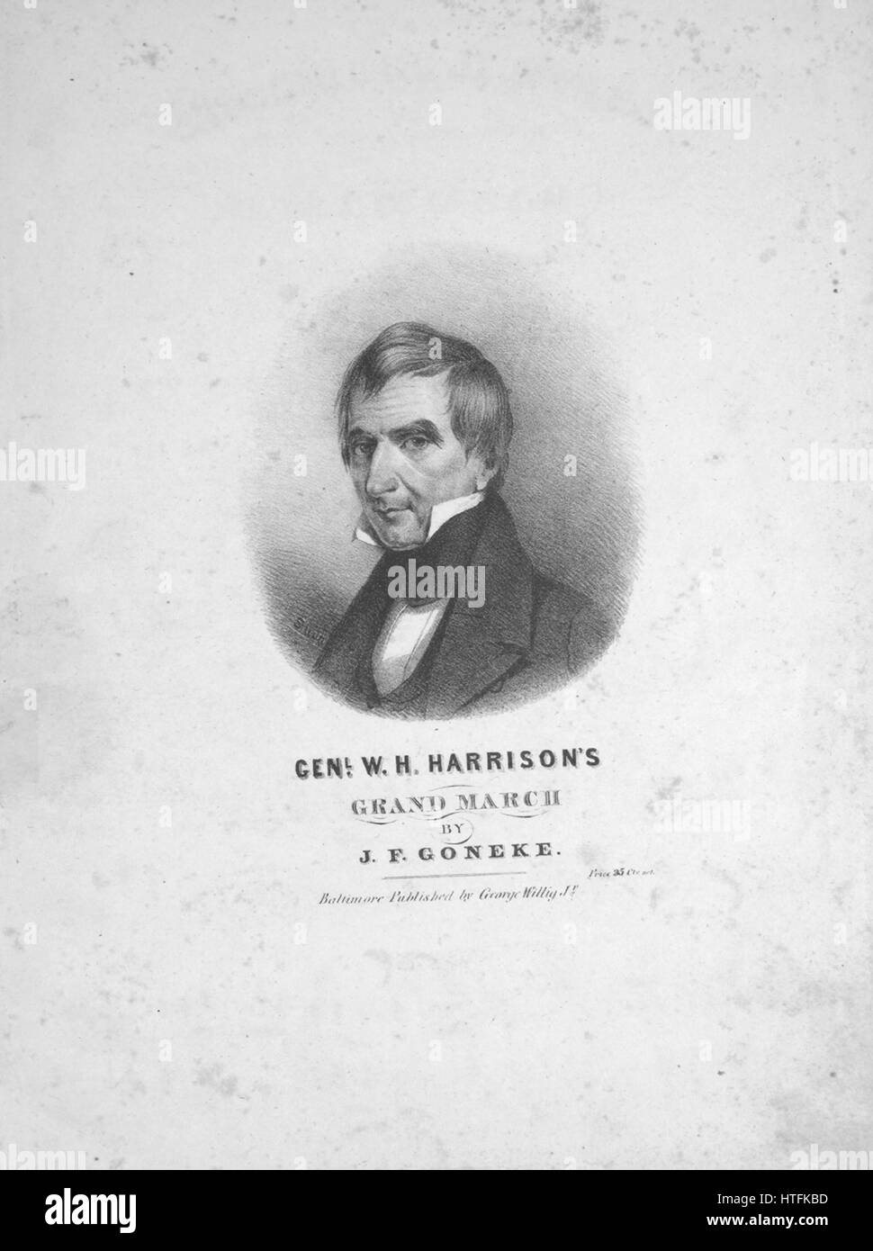 Sheet music cover image of the song 'Genl WH Harrison's (President of ...