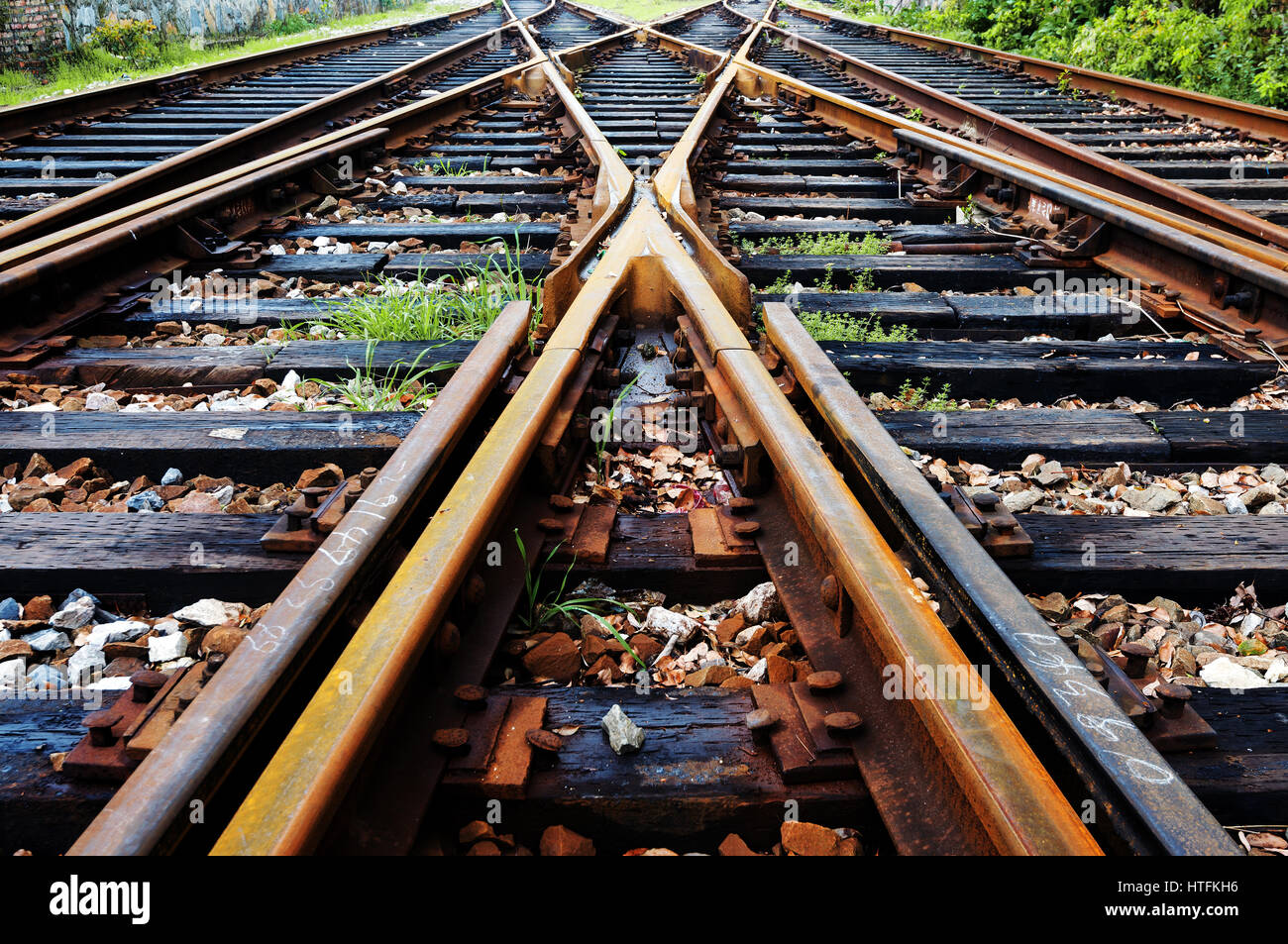 Close-up close-up shots of the tracks Stock Photo - Alamy