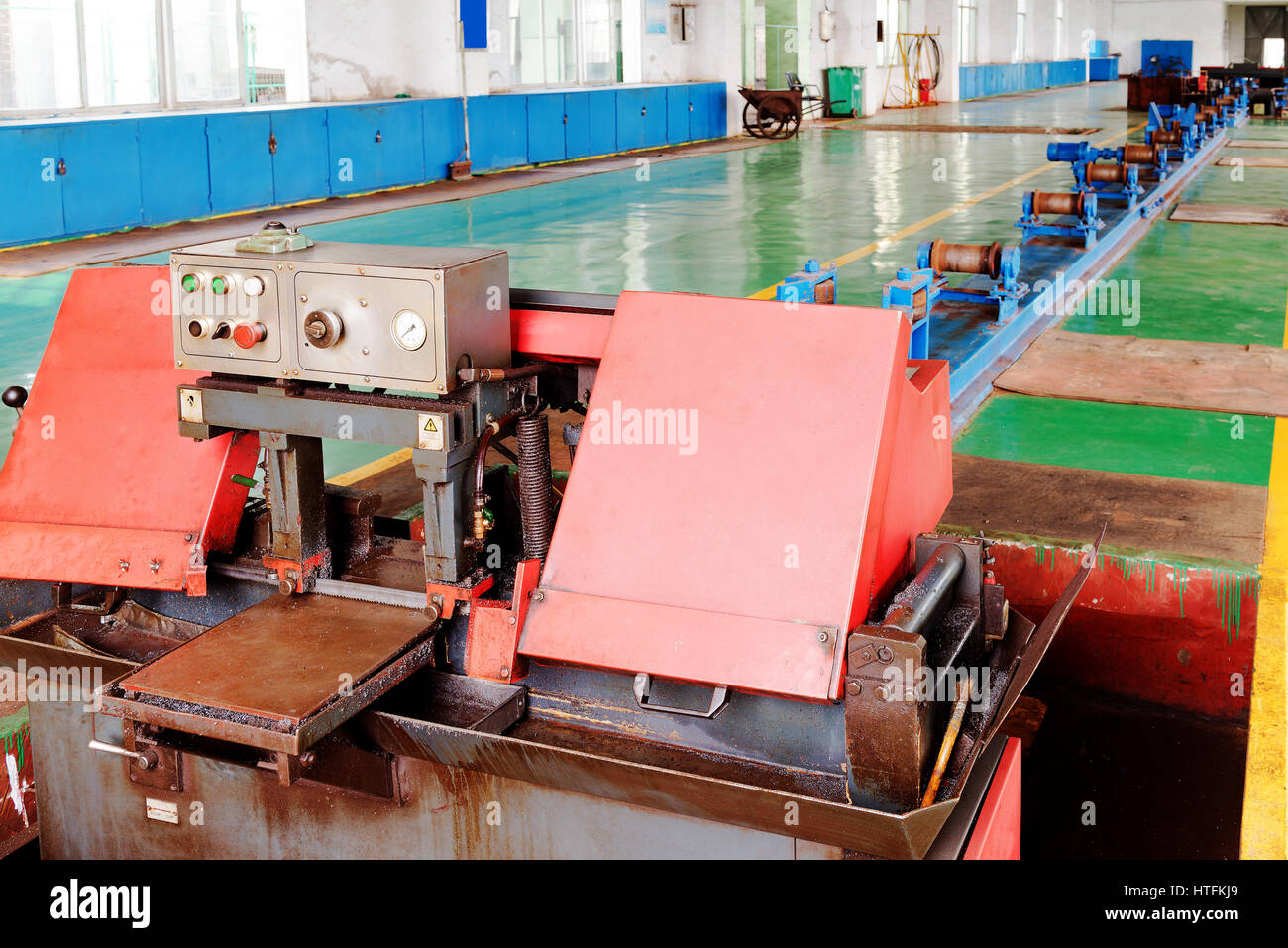 Rail maintenance facility, automated production lines Stock Photo - Alamy